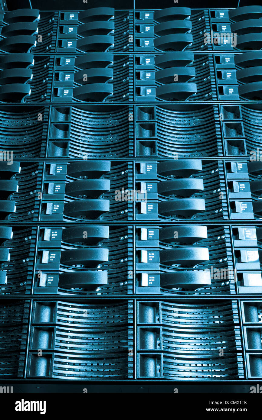 detail of data center with hard drives Stock Photo - Alamy