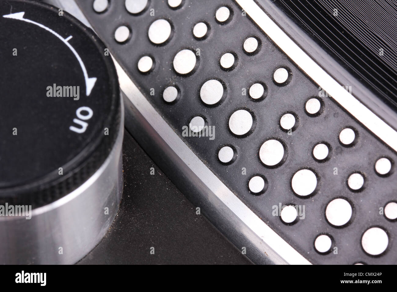 Part of dj turntable, closeup shot Stock Photo - Alamy