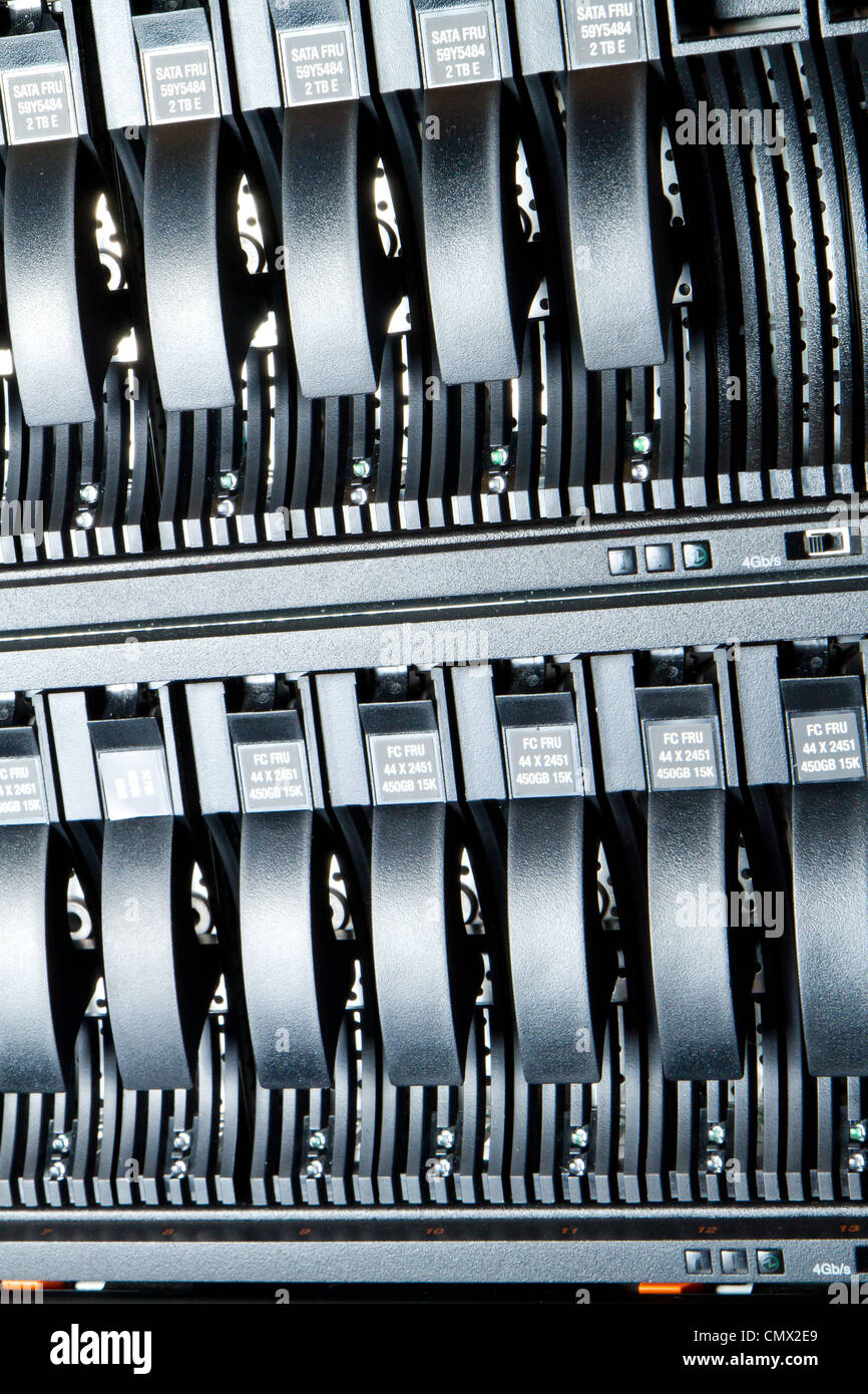 Detail of hard drive cluster in data center Stock Photo - Alamy