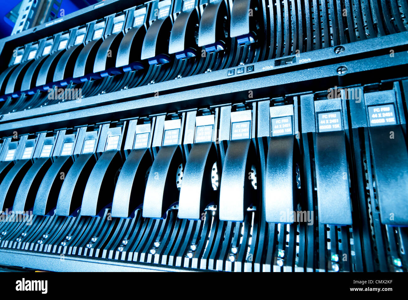 detail of data center with hard drives Stock Photo - Alamy
