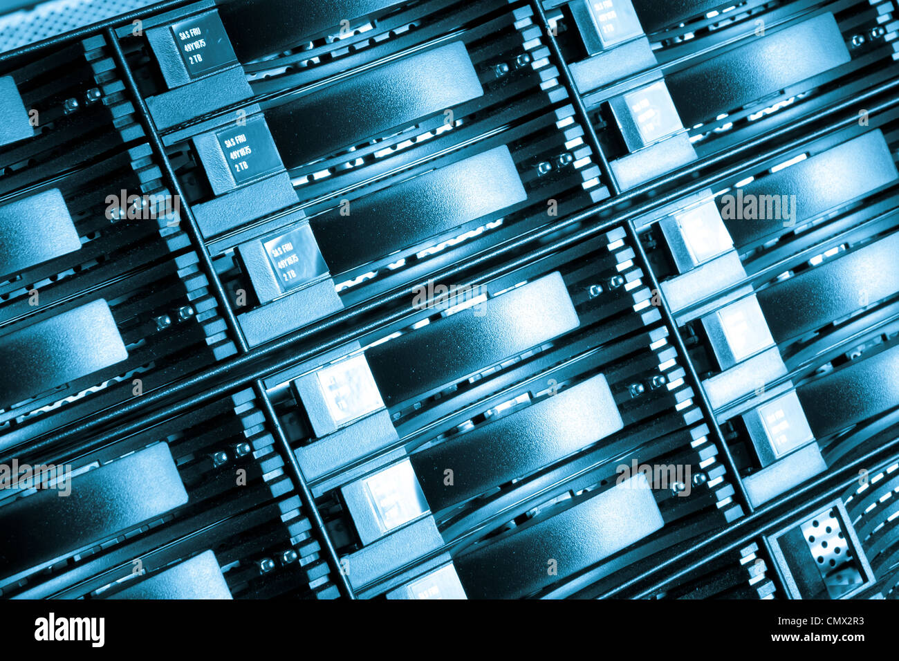 detail of data center with hard drives Stock Photo - Alamy