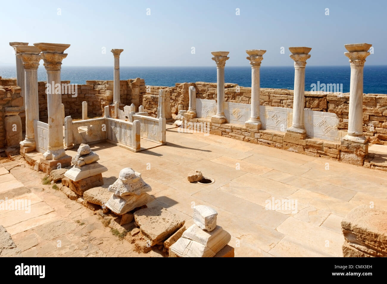 Latrun. Libya. View of the restored Byzantine Western Church / Basilica ...