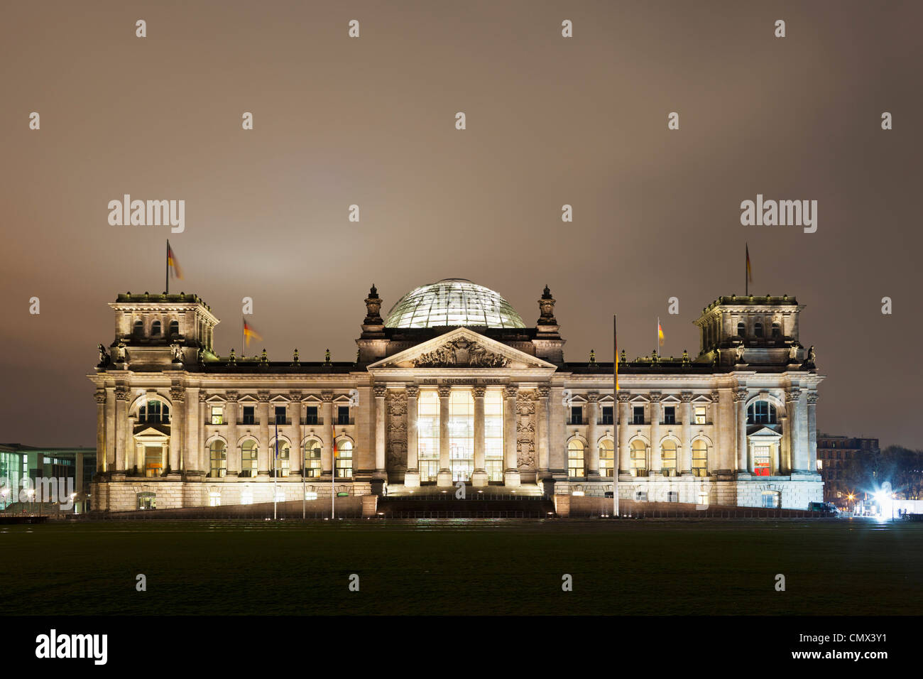 Germany, Berlin, View of Reichstag building at night Stock Photo - Alamy