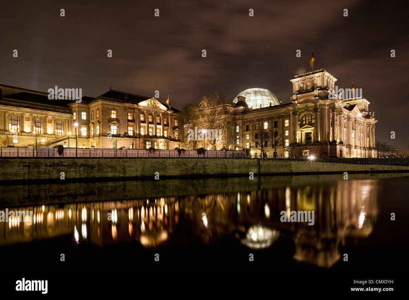 Germany, Berlin, View of Reichstag building at night Stock Photo - Alamy
