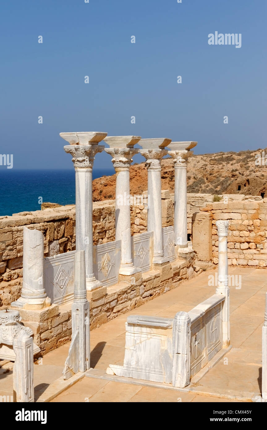 Latrun. Libya. View of the restored Byzantine Western Church / Basilica ...