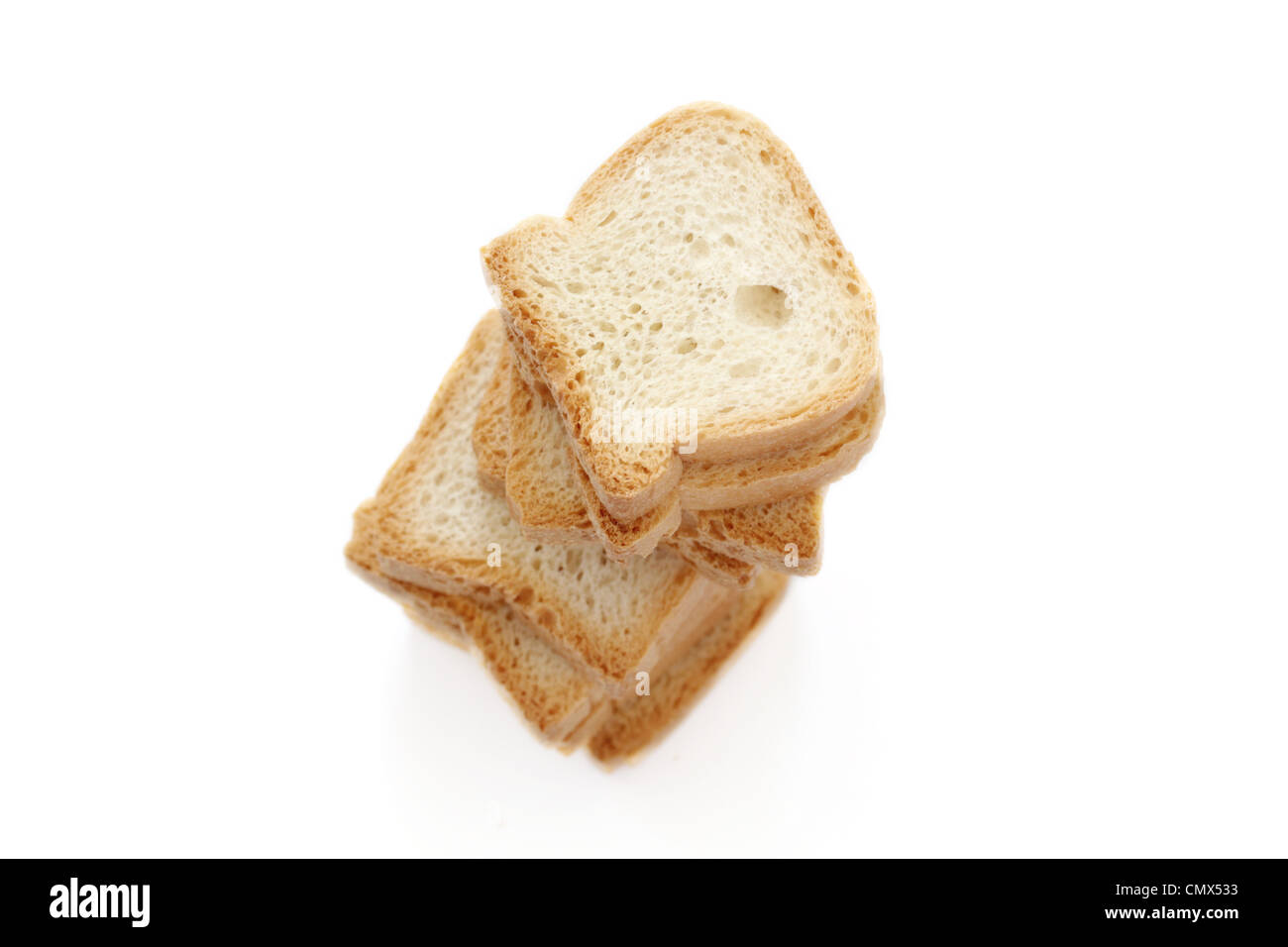 Stack of toast on white background, close up Stock Photo - Alamy