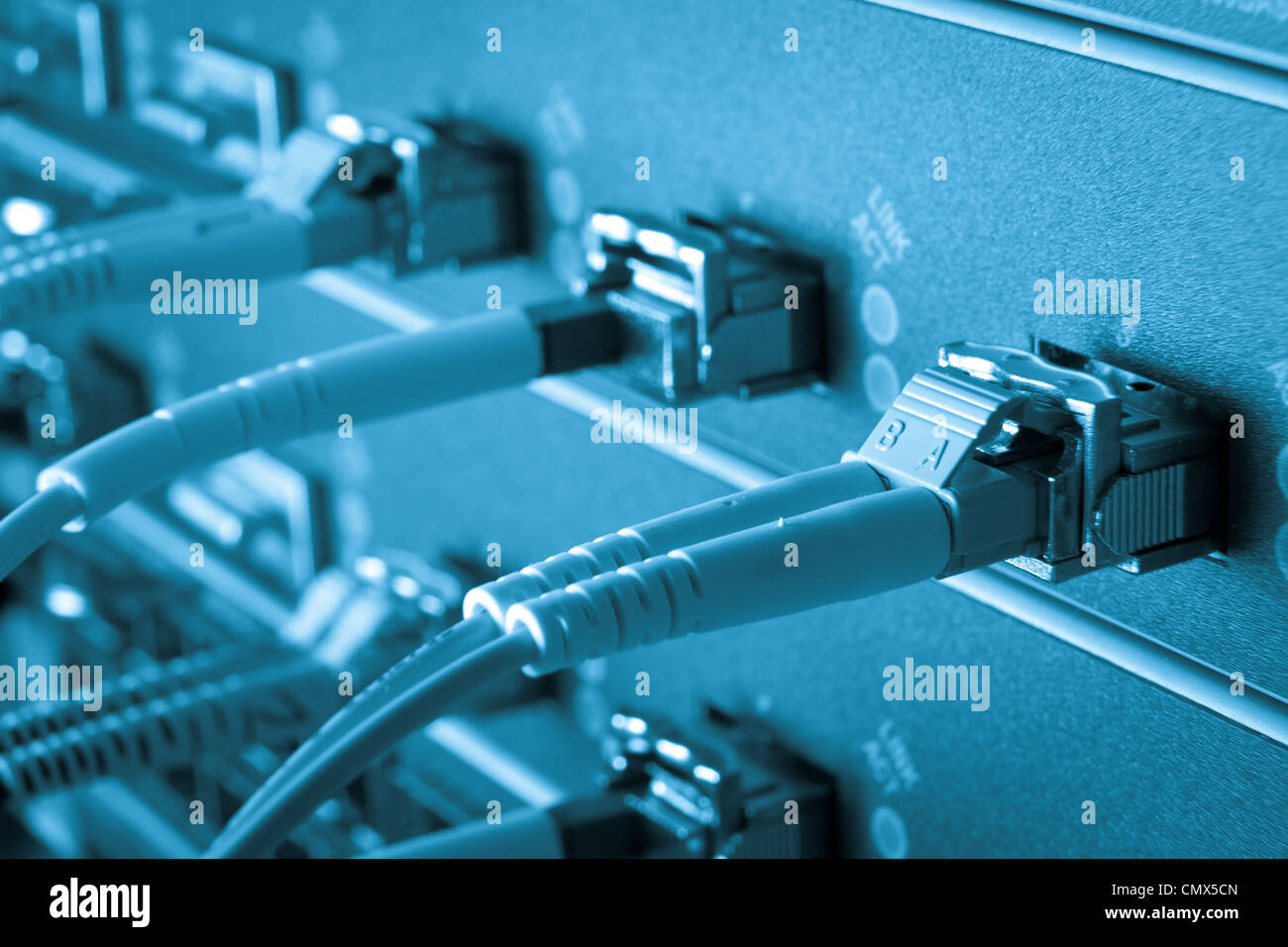 optic fiber cables connected to data center Stock Photo - Alamy