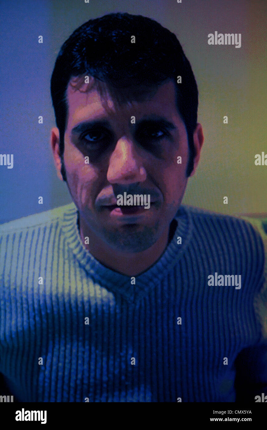 Man with distorted face hi-res stock photography and images - Alamy