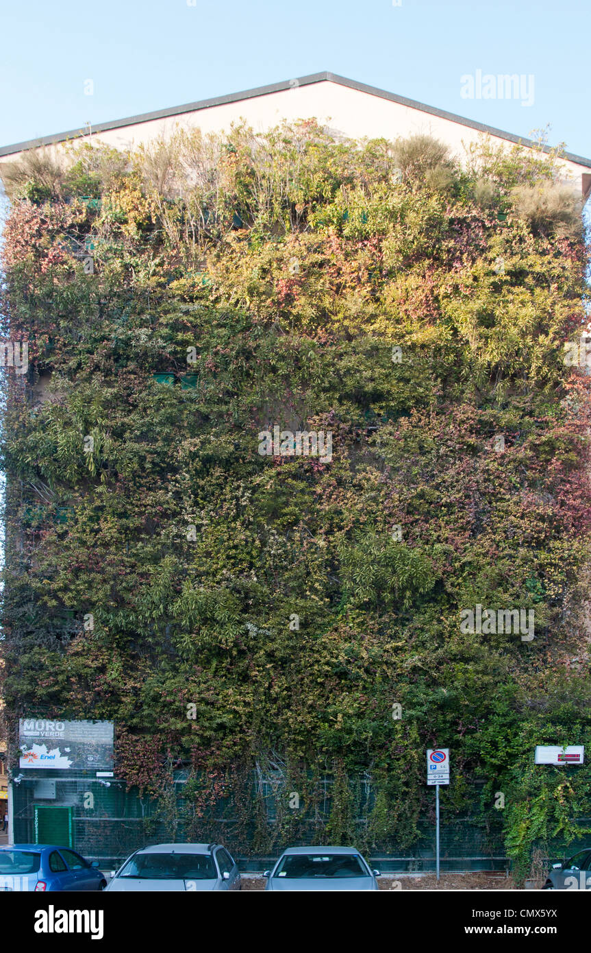 Green wall in Milan Stock Photo - Alamy