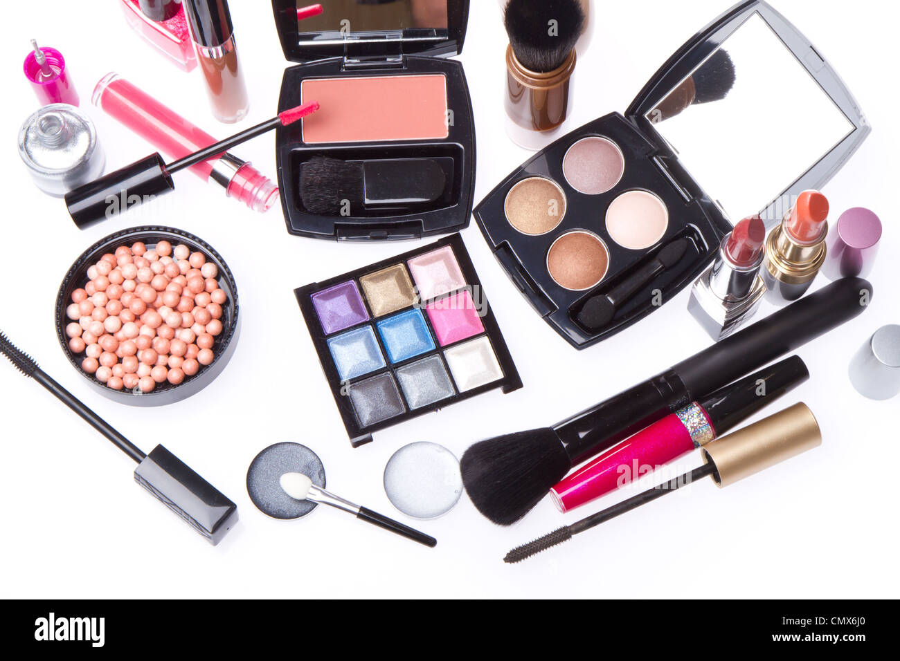 makeup set isolated on white background Stock Photo - Alamy