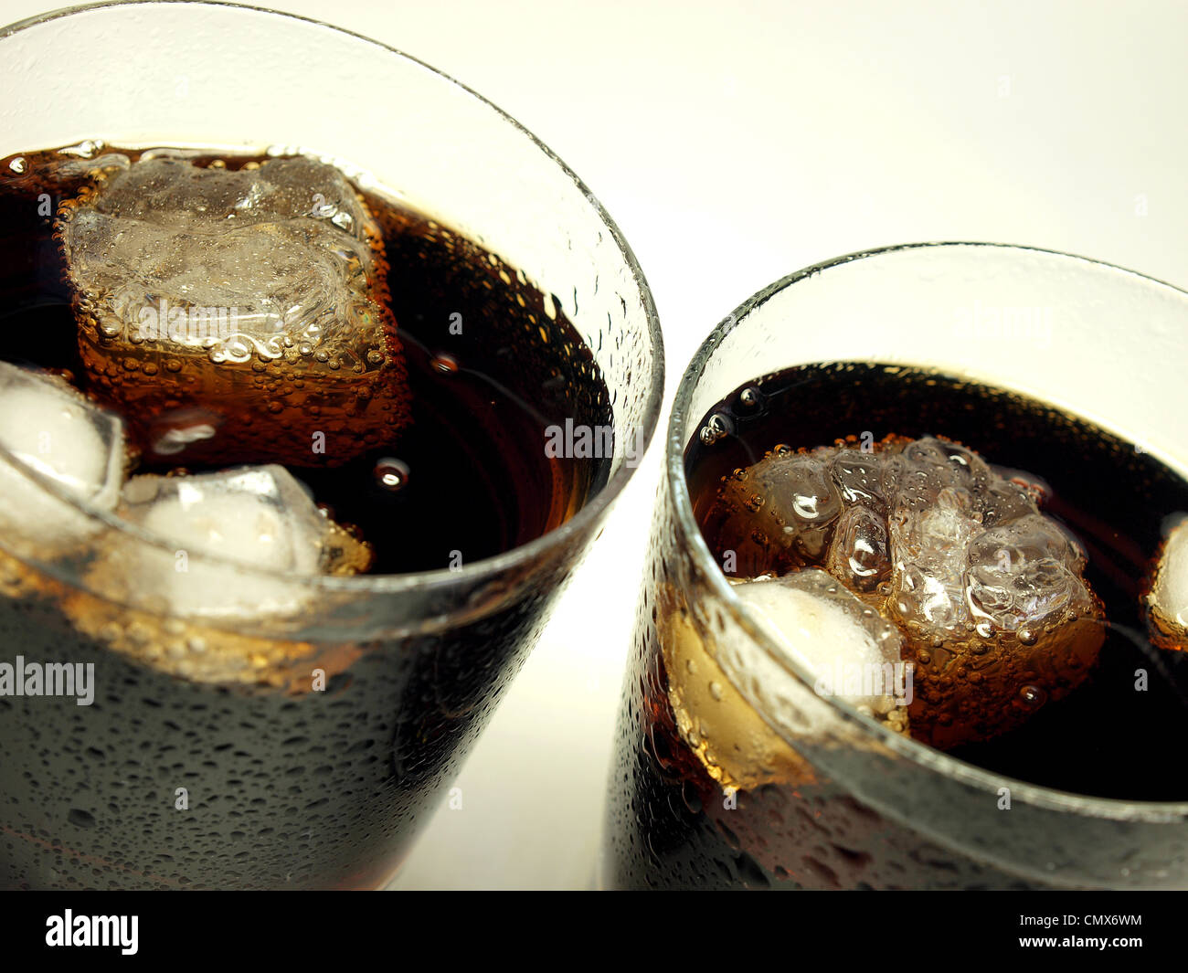 Glass of cola with ice Stock Photo - Alamy