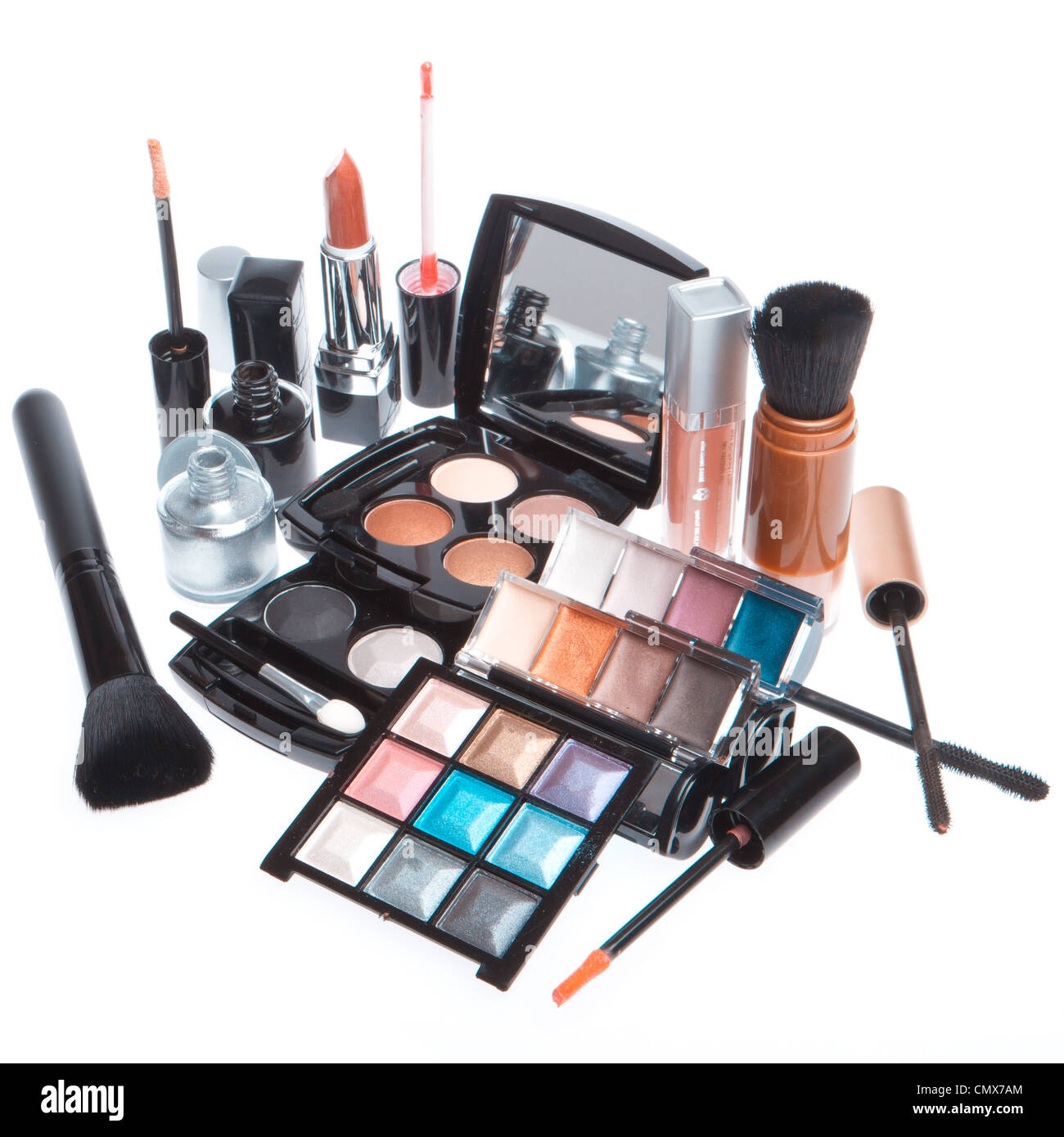 makeup set isolated on white background Stock Photo - Alamy