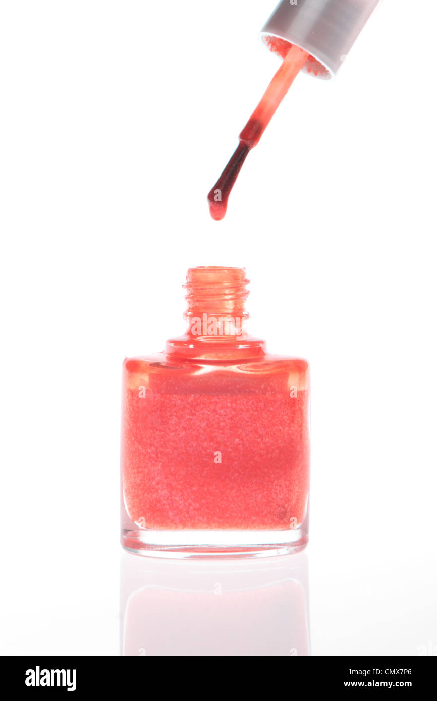 dripping nail polish isolated on white background Stock Photo - Alamy