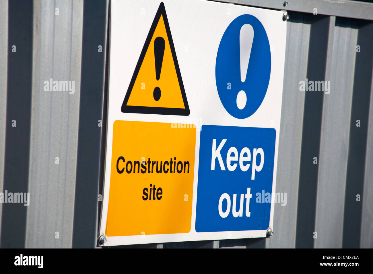 Construction site keep out sign at Poole, Dorset UK in January Stock ...