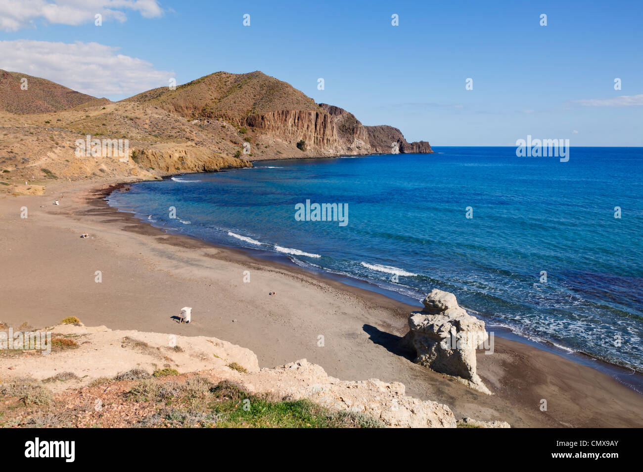 Beach at La Isleta del Moro also known as La Isleta, Cabo de Gata-Nijar ...
