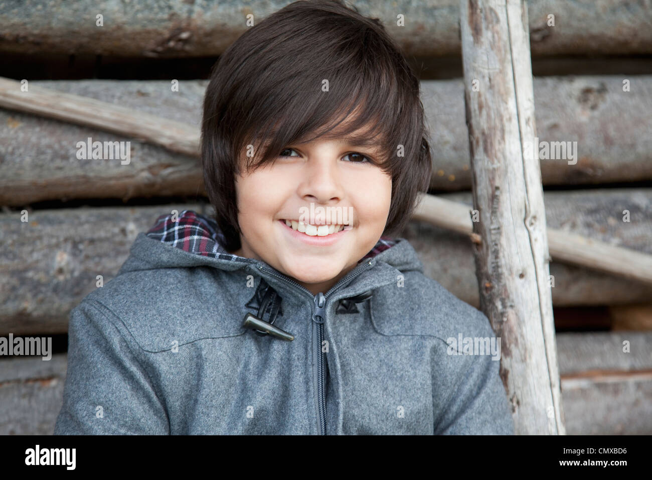 Germany, Huglfing, Boy smiling, portrait Stock Photo - Alamy