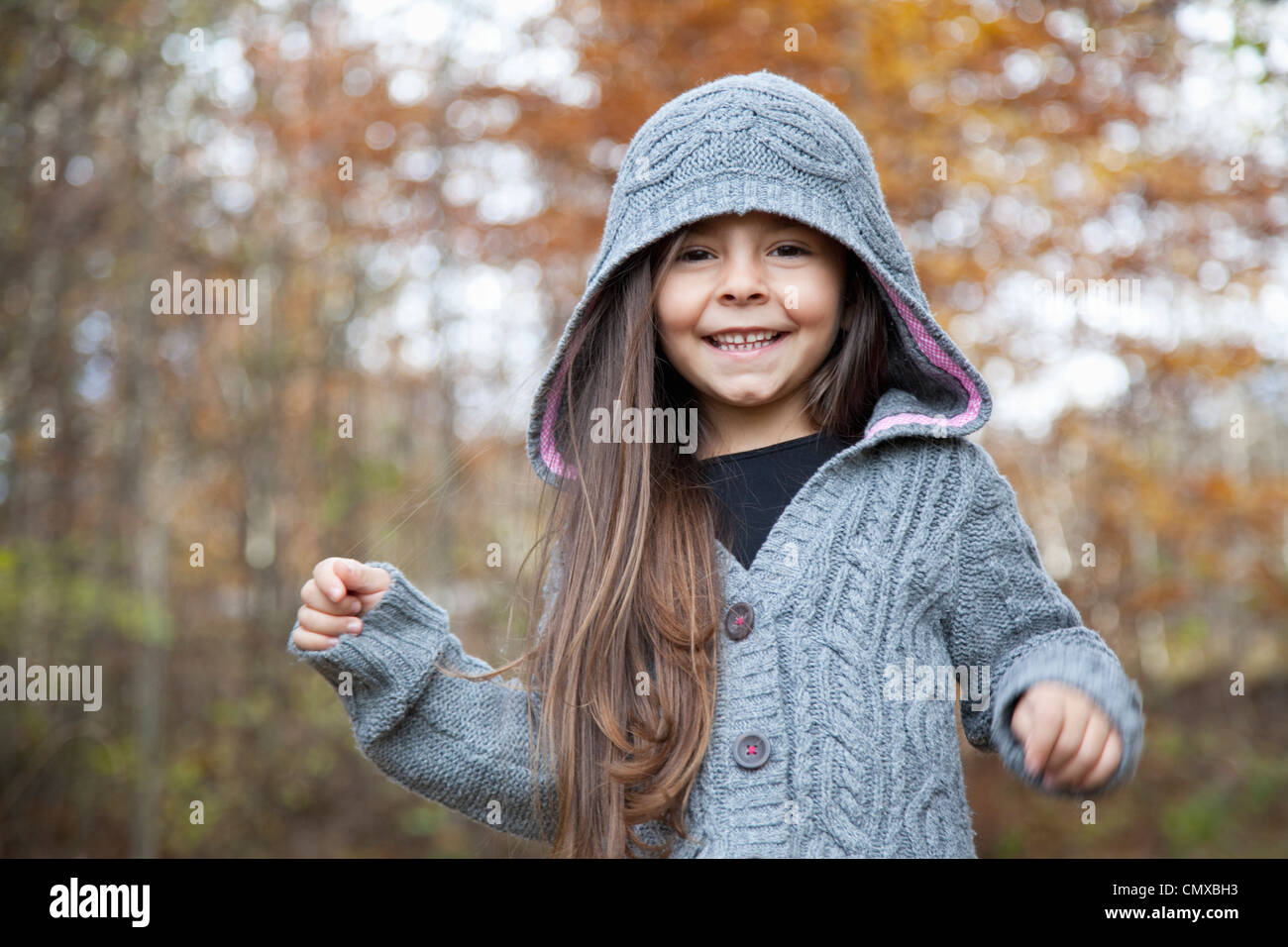 Germany, Huglfing, Girl smiling, portrait Stock Photo - Alamy
