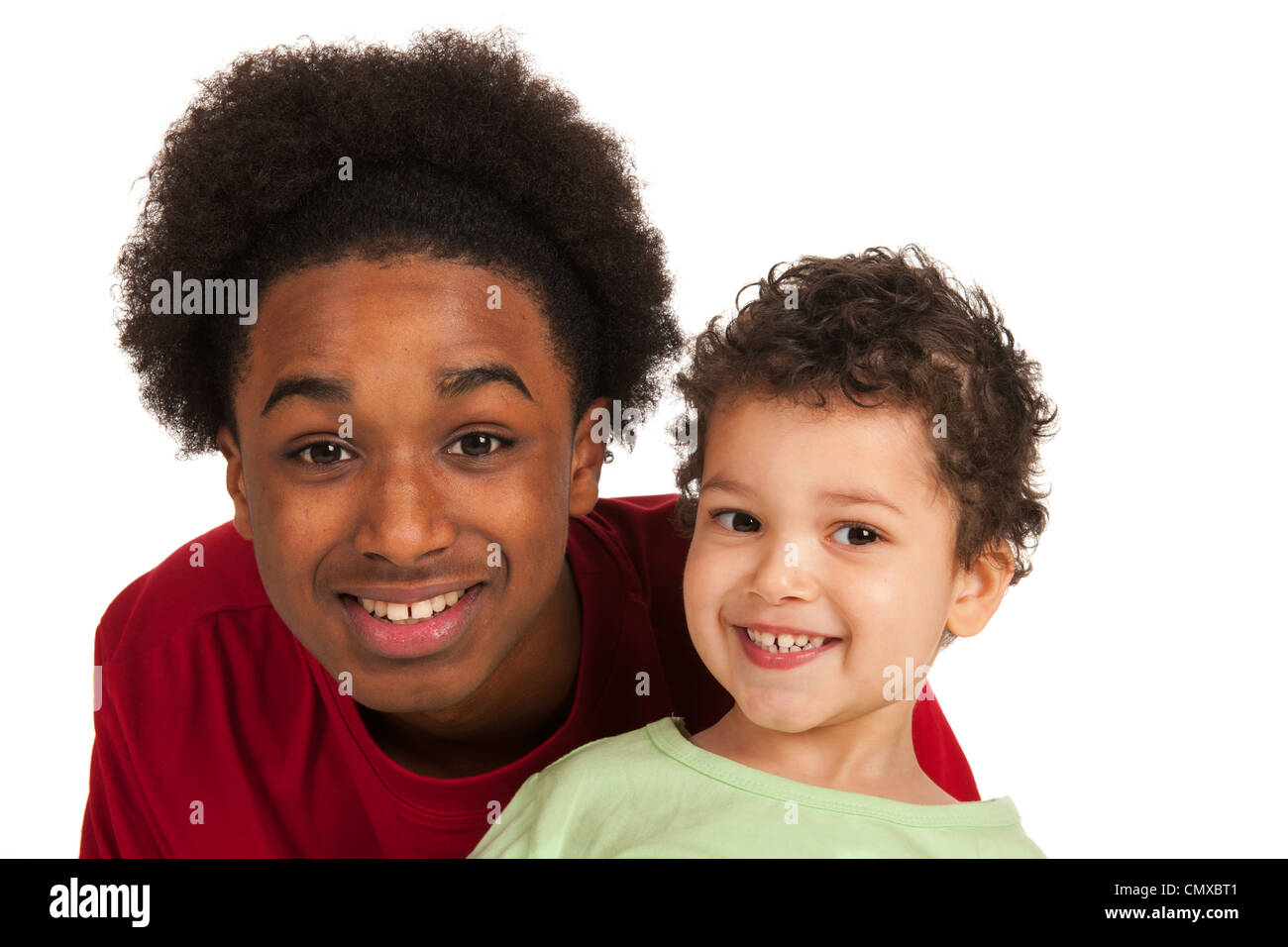 Two multi-cultural half brothers in portrait Stock Photo - Alamy