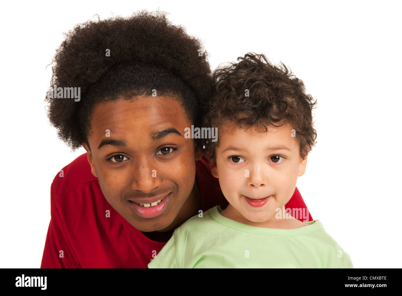 Two multi-cultural half brothers in portrait Stock Photo - Alamy