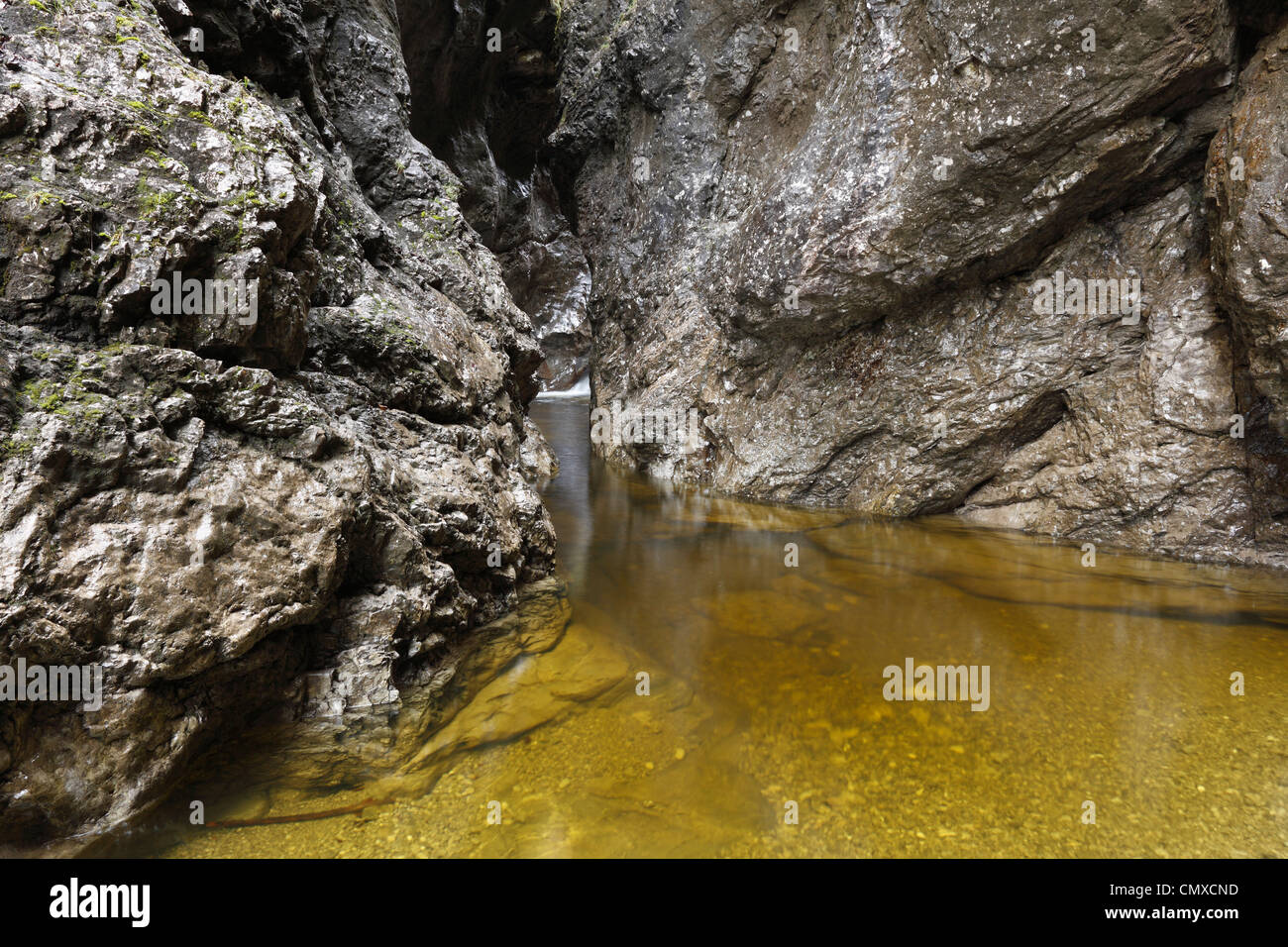 Germany, Bavaria, Upper Bavaria, View of water between rocks Stock ...