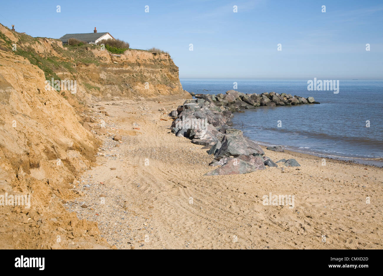 Rapid coastal erosion Happisburgh Norfolk England Stock Photo - Alamy