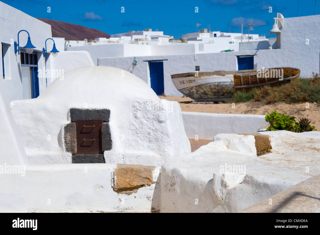 La Graciosa island picturesque corner of the town Caleta del Sebo ...