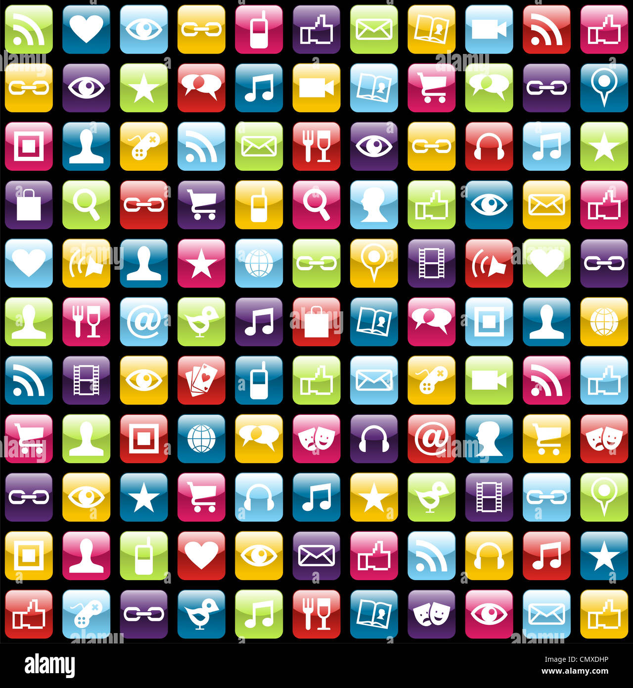 Smartphone app icon set seamless pattern background. Vector file ...