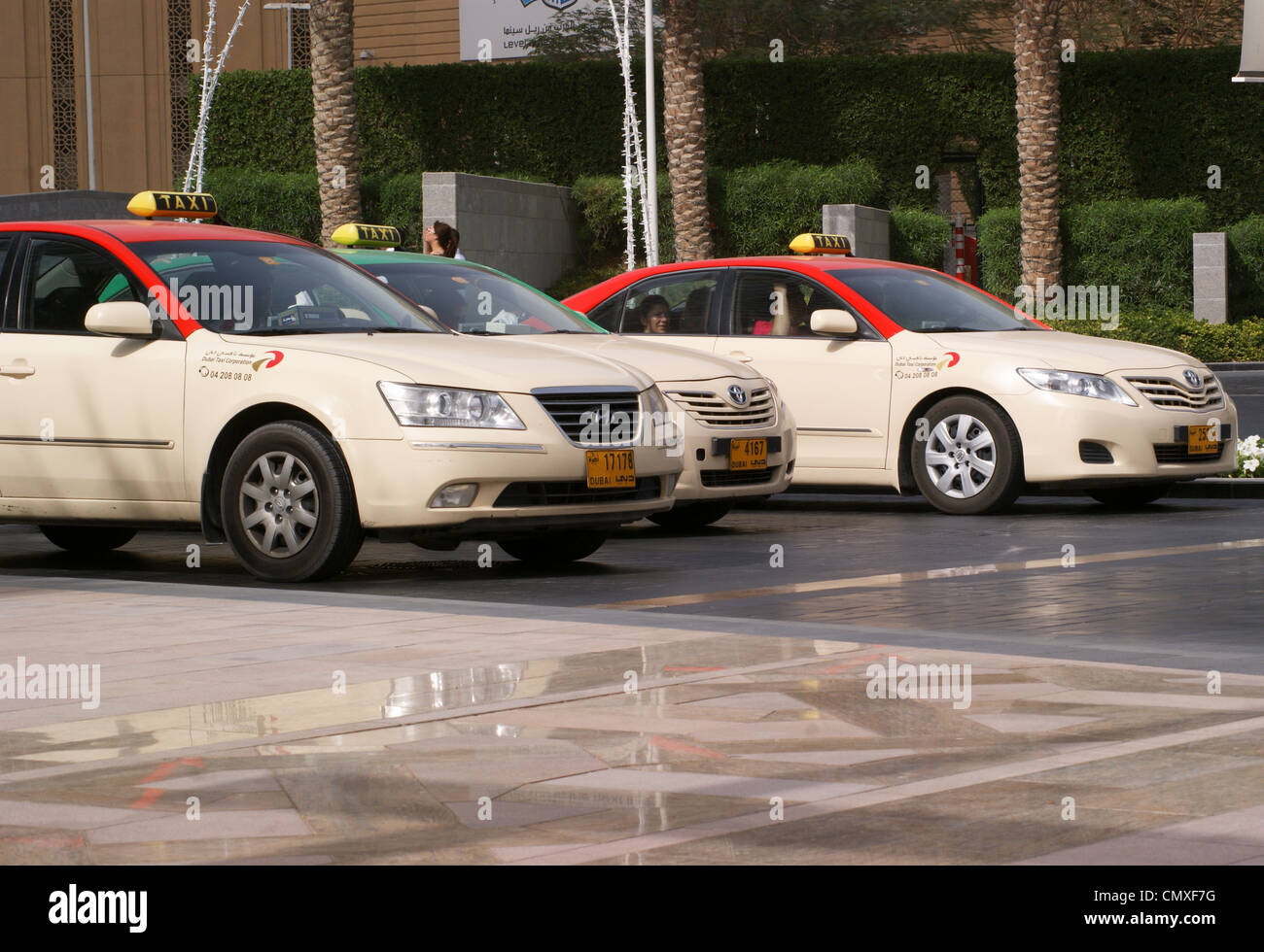 Taxis in Dubai, United Arab Emirates, UAE Stock Photo - Alamy
