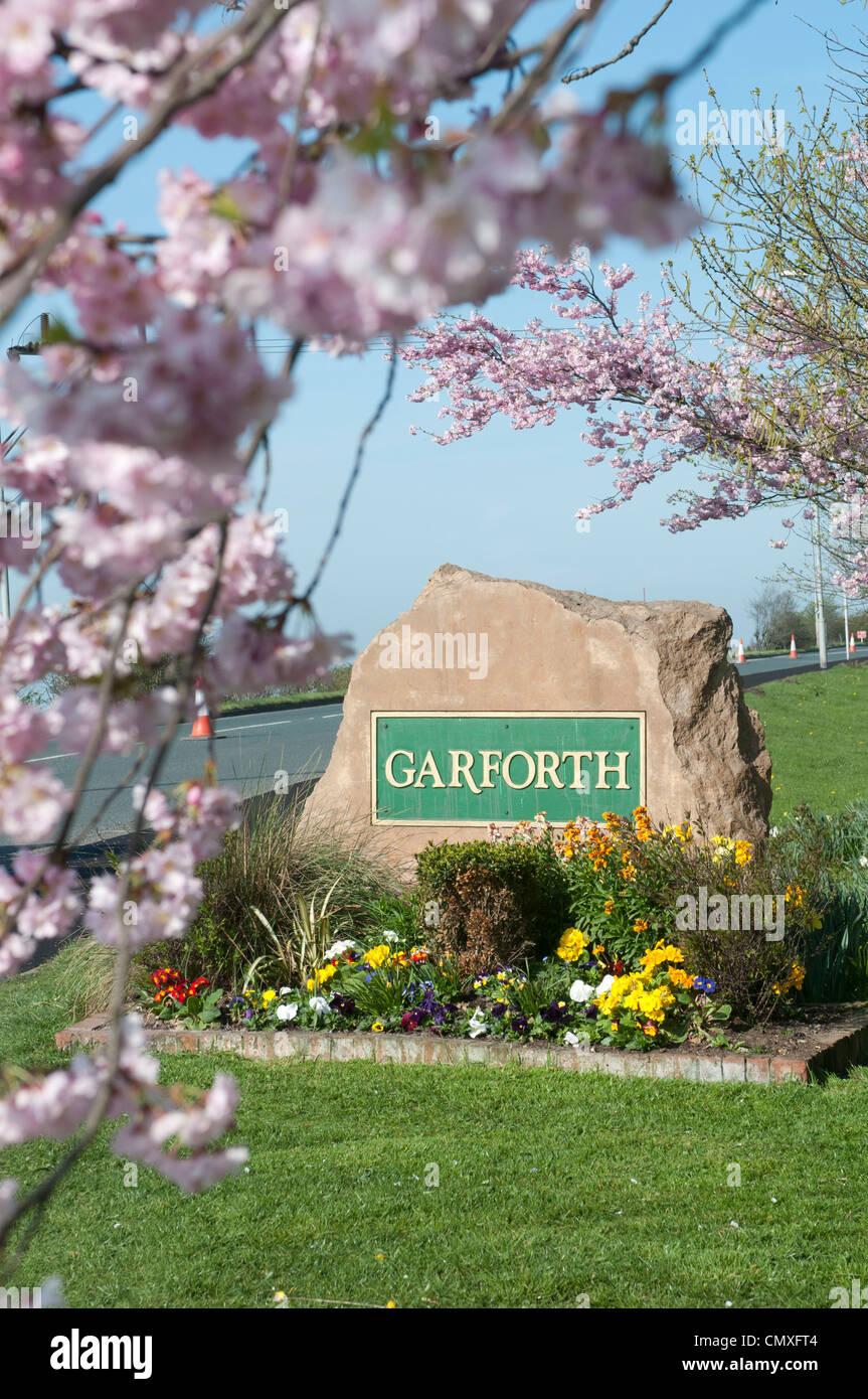 Garforth road sign in spring Stock Photo - Alamy