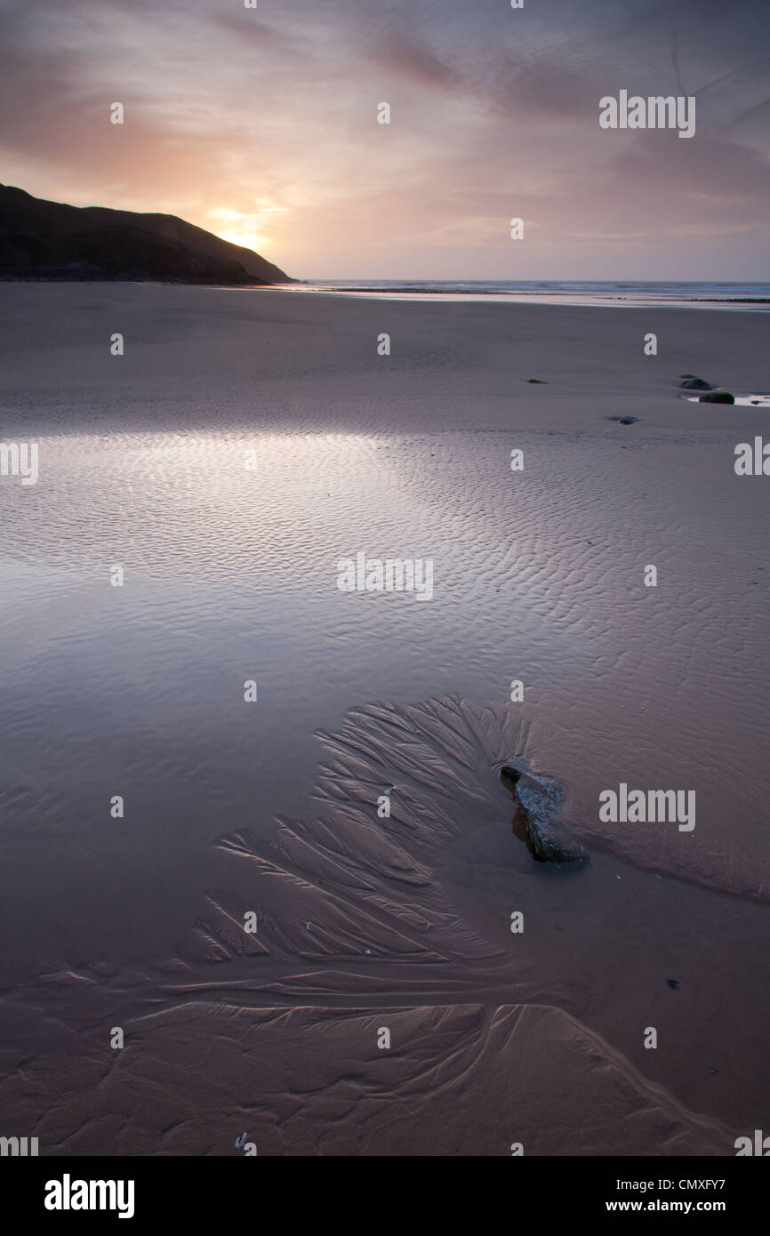 Sunset, Broughton Bay, Gower, Wales Stock Photo - Alamy