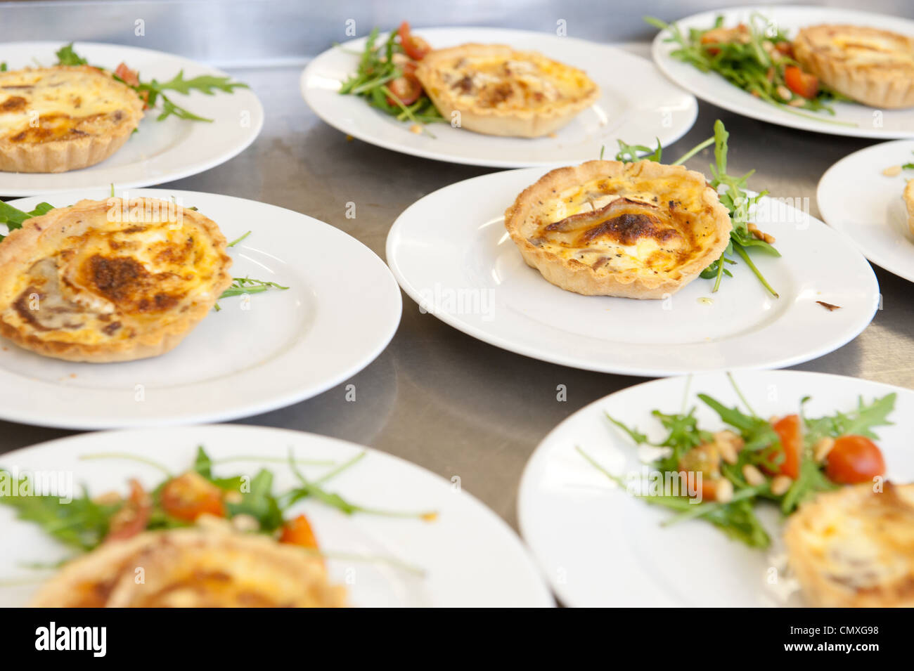 Starter, quiche and salad Stock Photo - Alamy