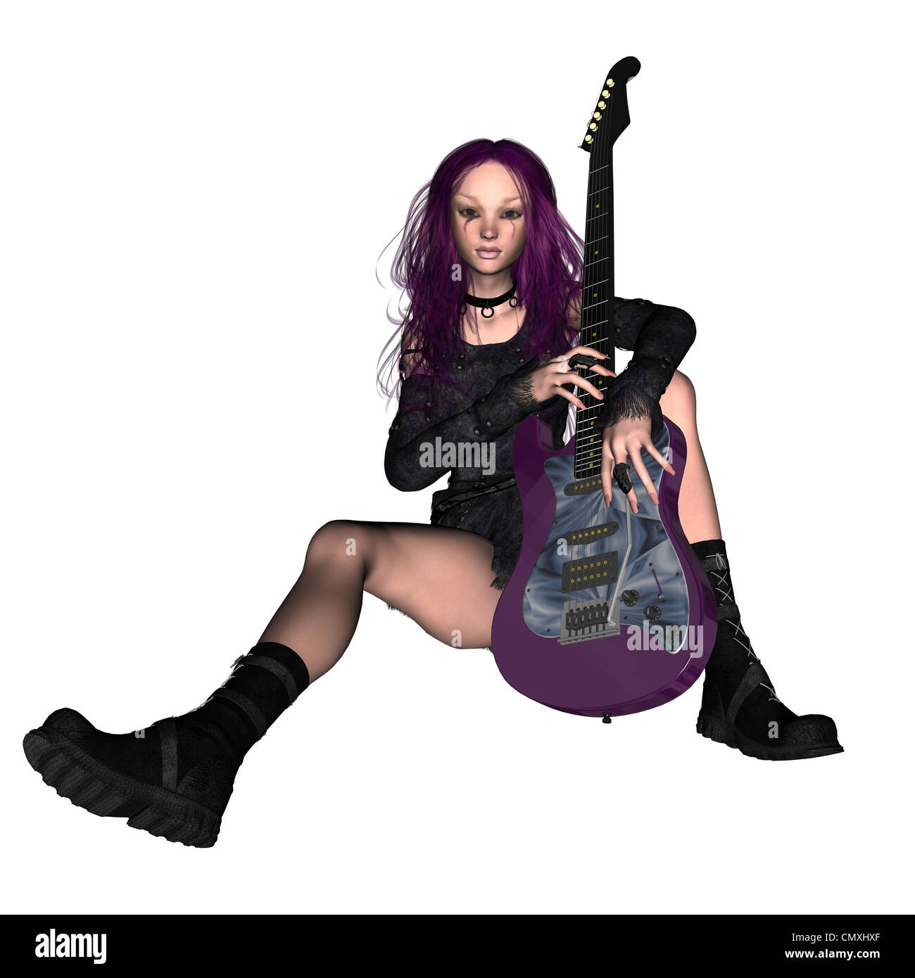 Goth guitarist Cut Out Stock Images & Pictures - Alamy