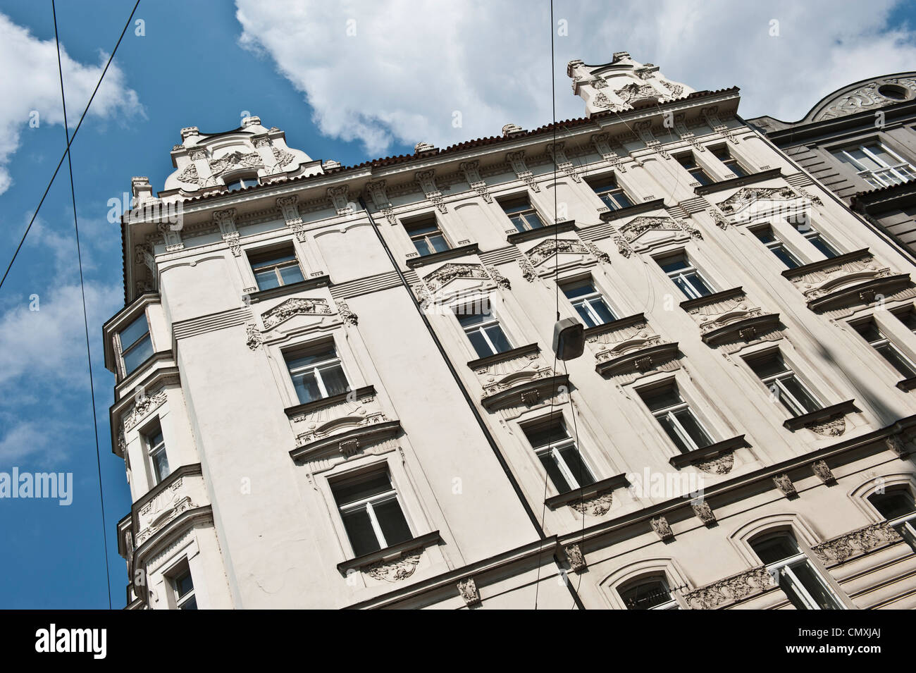 A lofty, beige building in Prague Stock Photo - Alamy