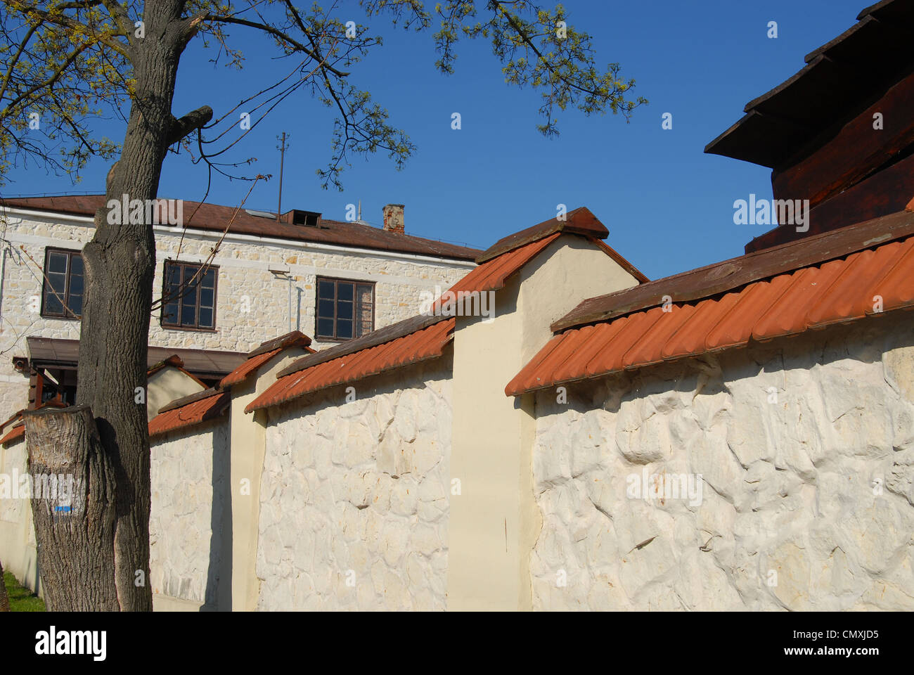 Old painted limestone white wall Stock Photo - Alamy