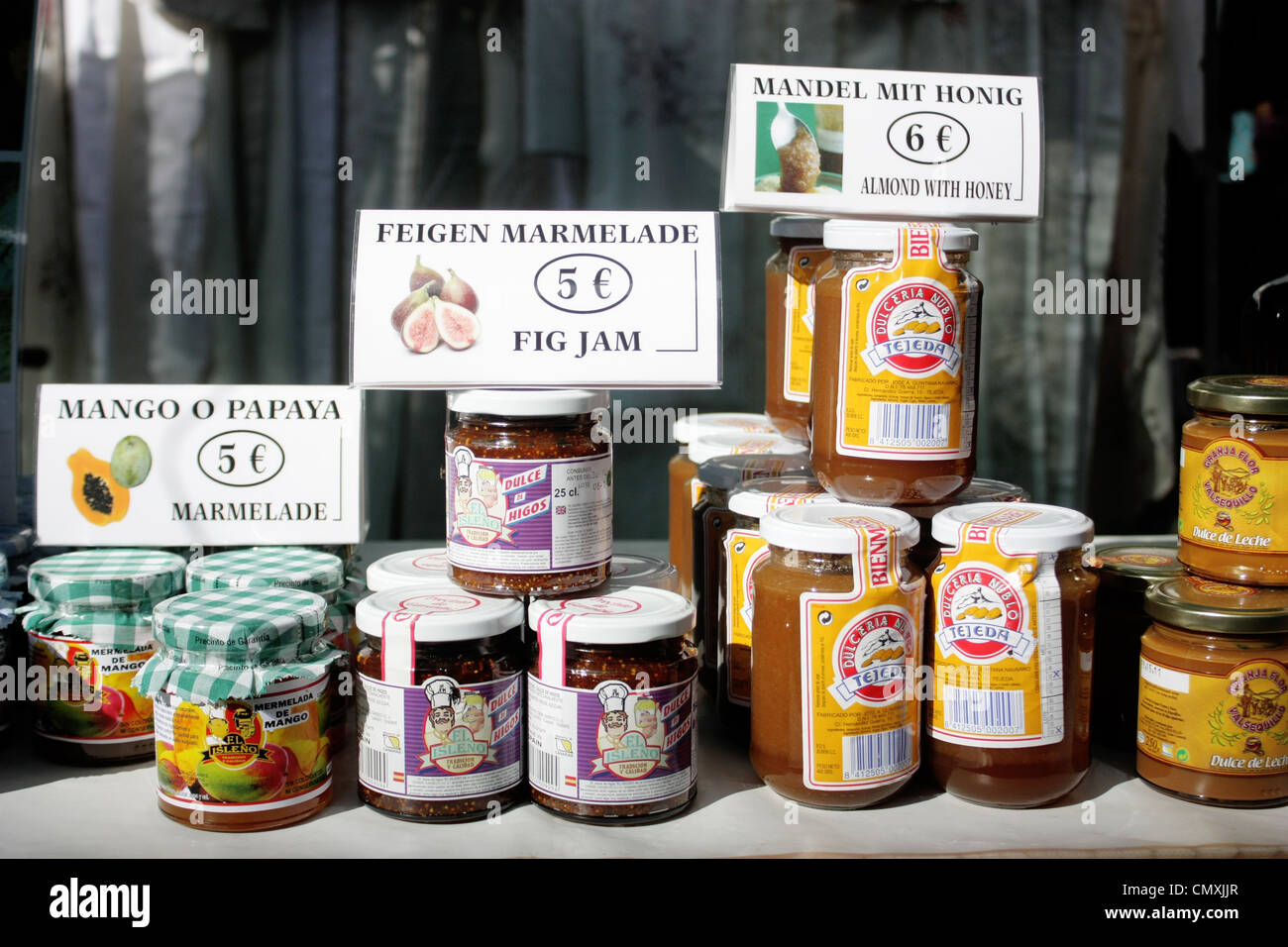 Jam jars display market hi-res stock photography and images - Alamy