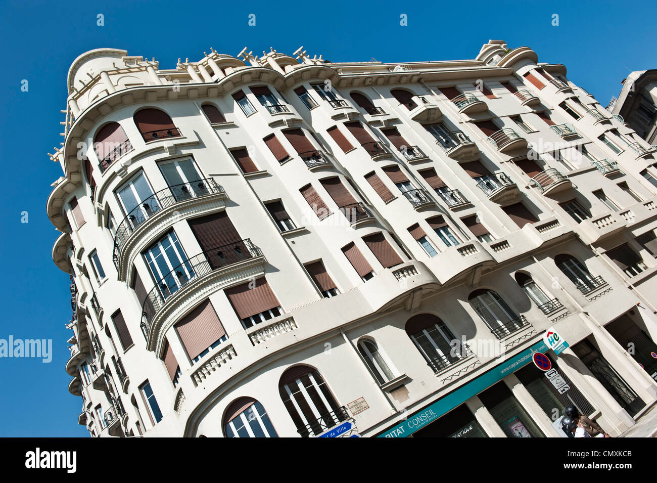Angular shot of apartment flats in Nice, France Stock Photo - Alamy
