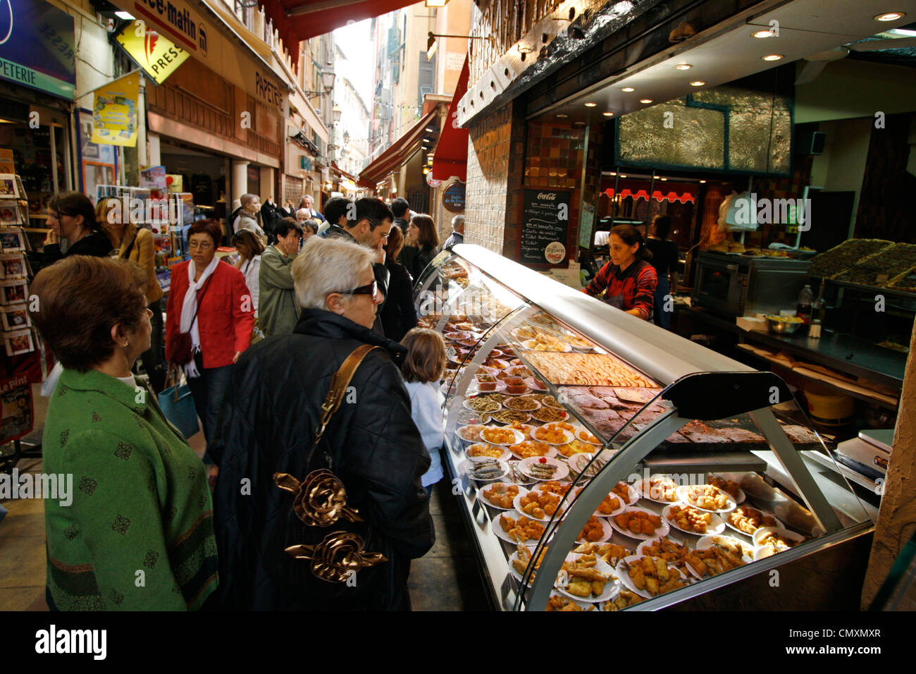 France old city cnter food stall with specialities from Nice Stock ...