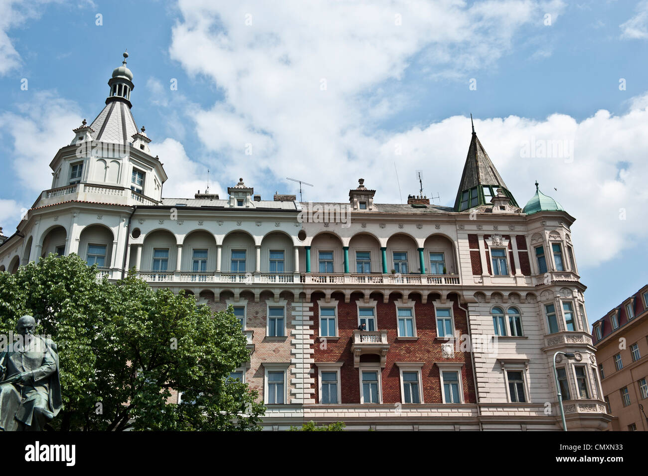 An ethereal view of a pristine architectural building in Prague Stock ...