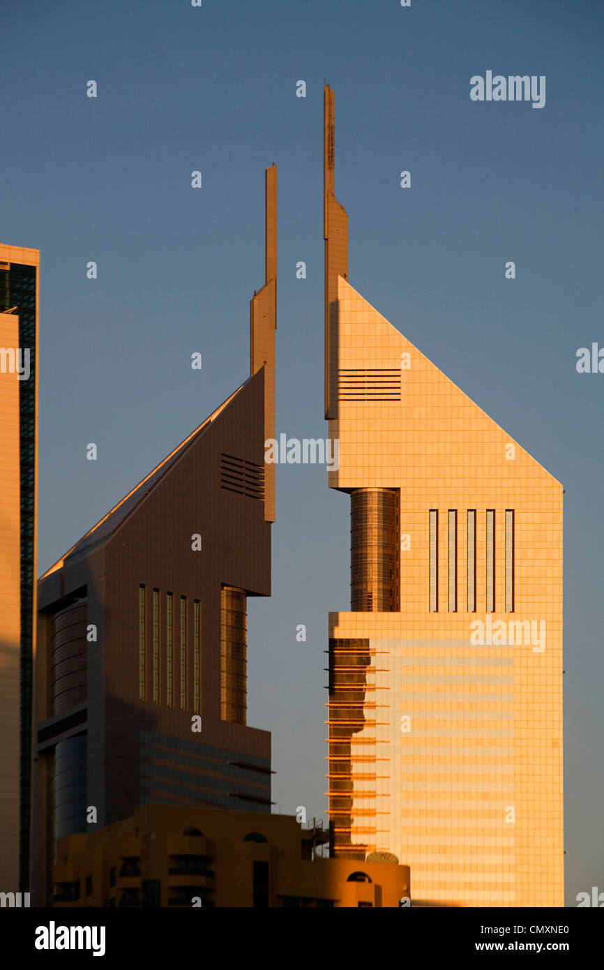 Dubai Sheikh Zayed Road Emirates towers Stock Photo - Alamy
