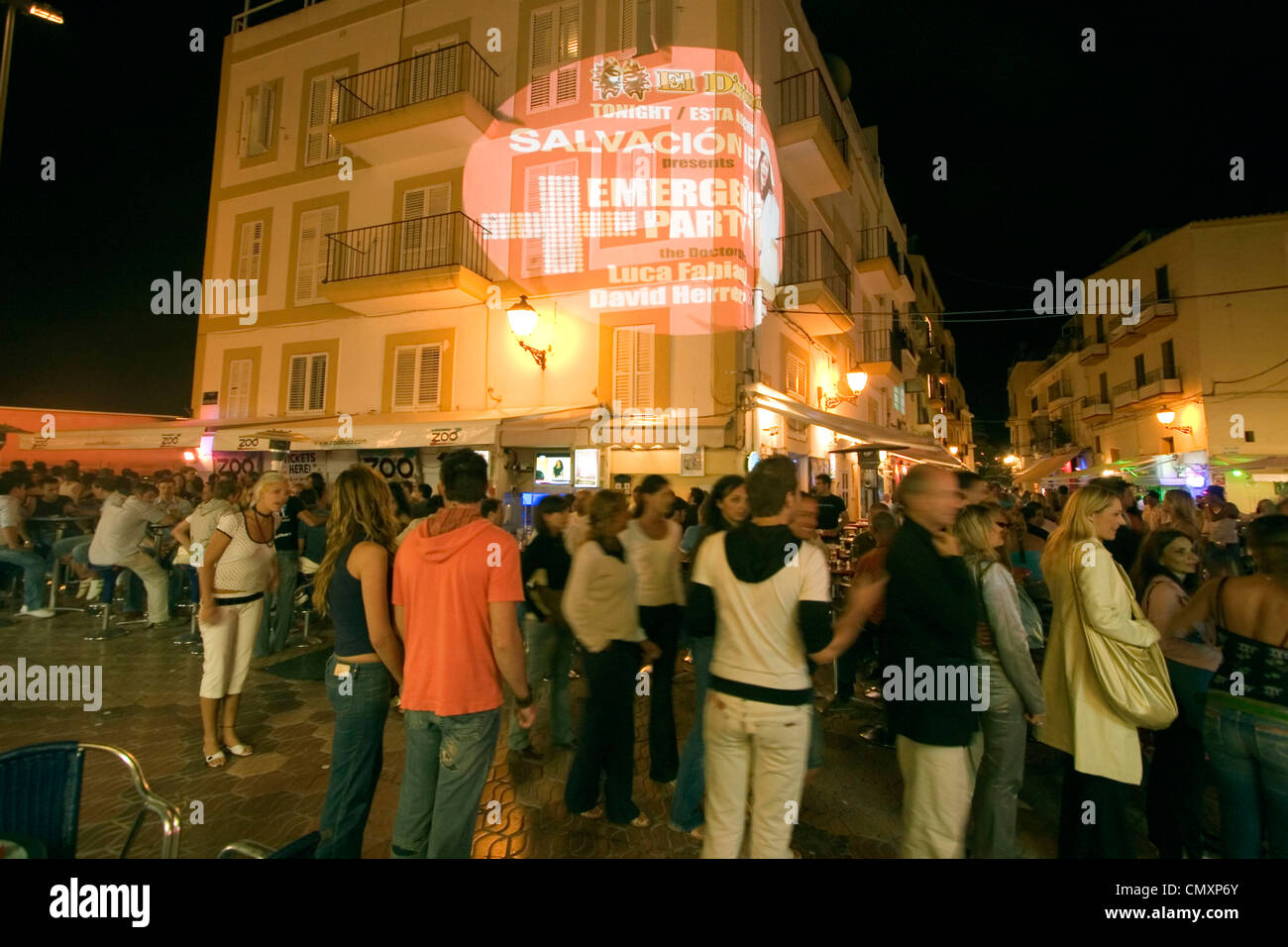 Spain, Baleares island, Ibiza bars nightlife Stock Photo - Alamy