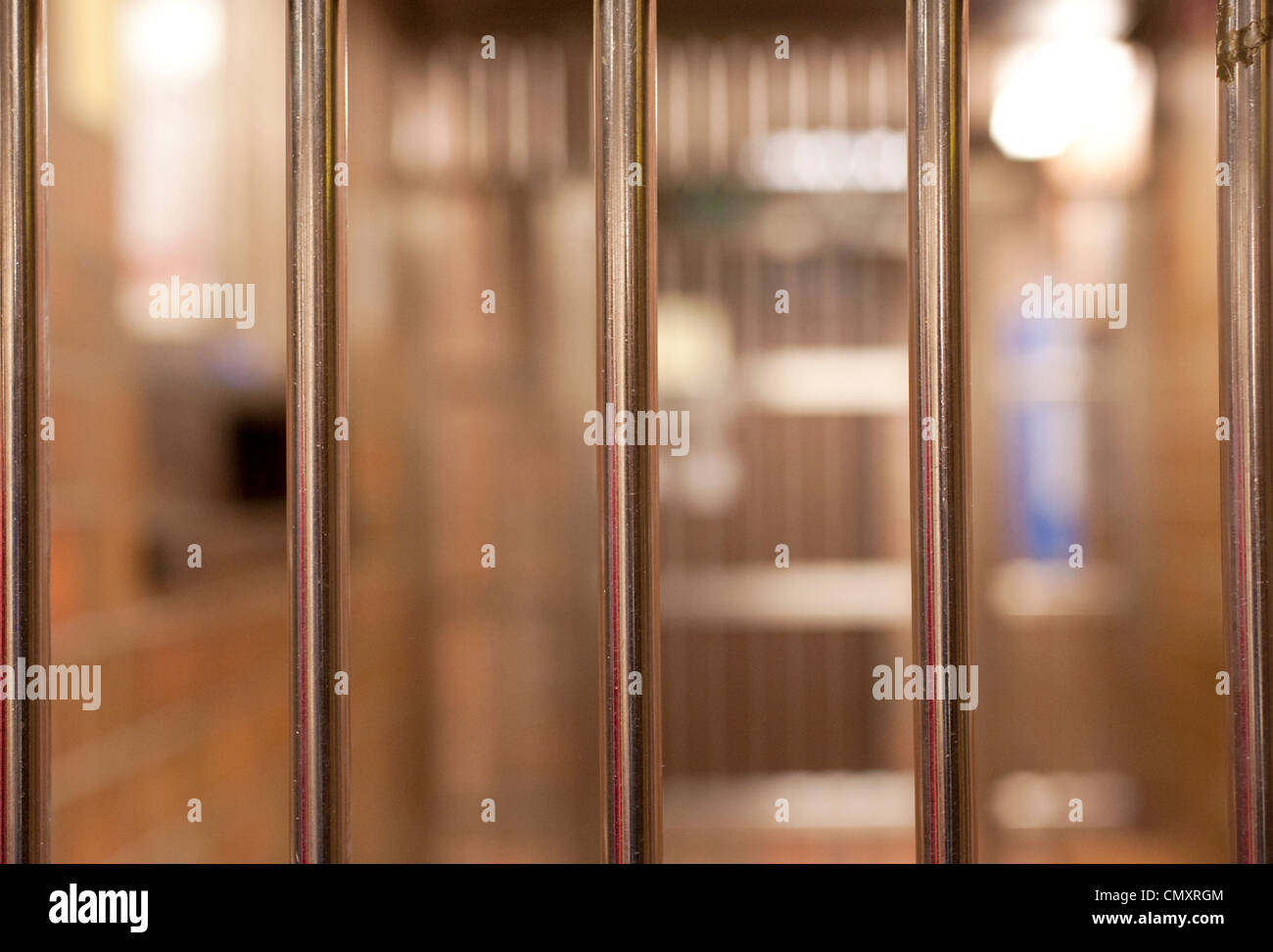 Patterned reflections in metalwork making a clean background for text ...