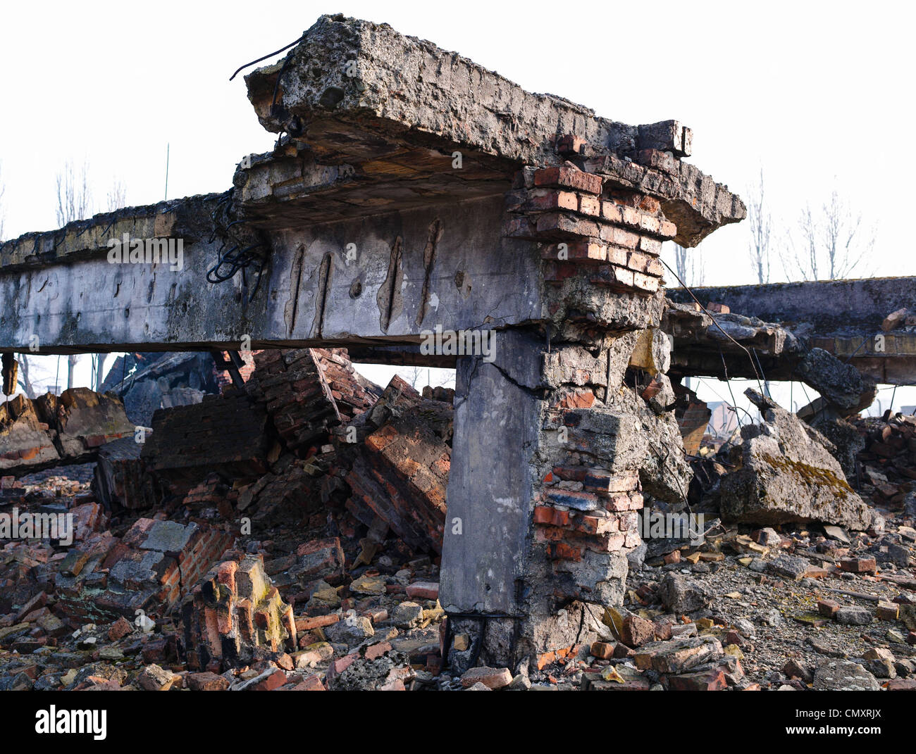 The ruins of the Auschwitz II, Birkenau gas chamber, Poland Stock Photo ...