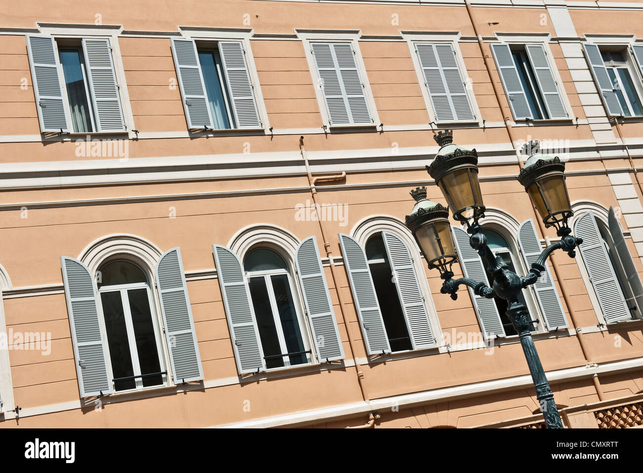 Tri-light lamp post outside of an Avenue Saint Martin home in Monaco ...