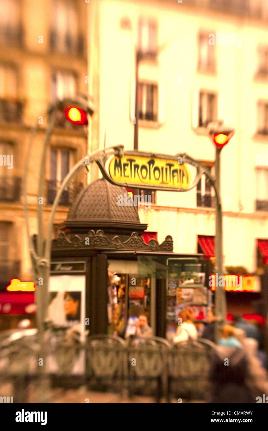 Paris France Metro station Montmatre Place Clichy Stock Photo - Alamy