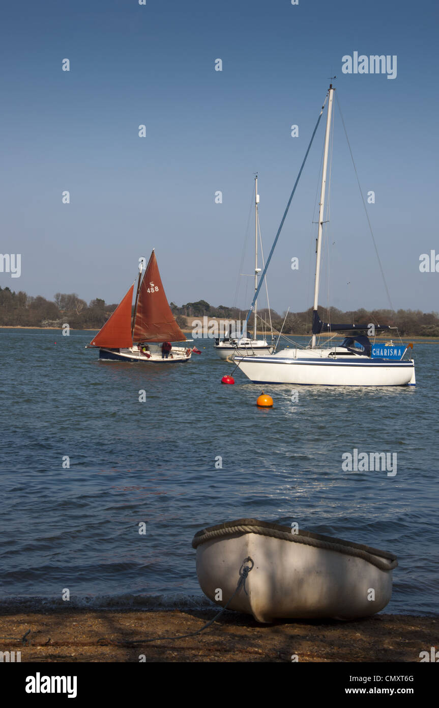 Sailing boat river Deben Stock Photo - Alamy