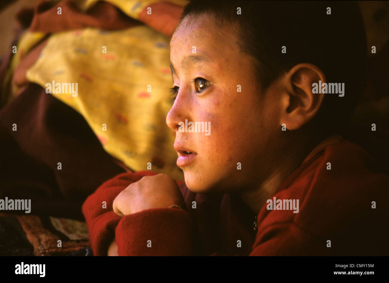young Buddhist boy Stock Photo - Alamy