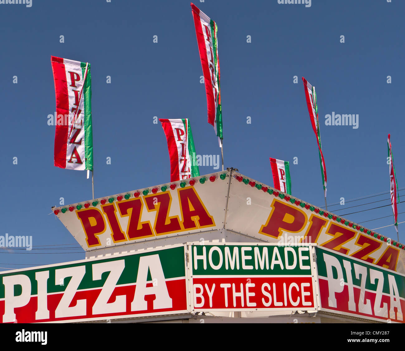 Pizza food stand at the Sarasota County Fair in Sarasota Florida Stock ...