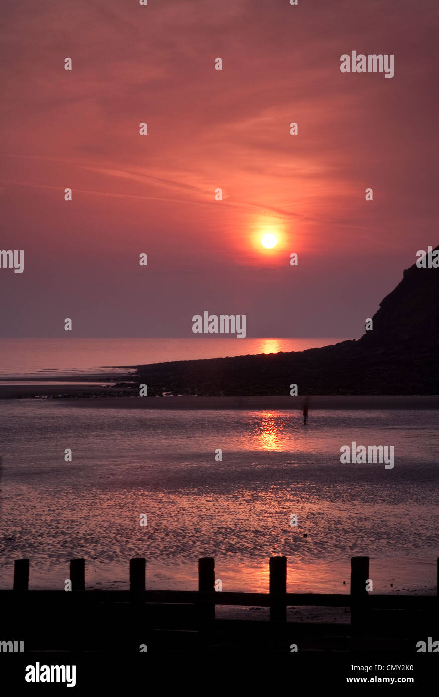 Sunset at St Bees Cumbria Stock Photo - Alamy