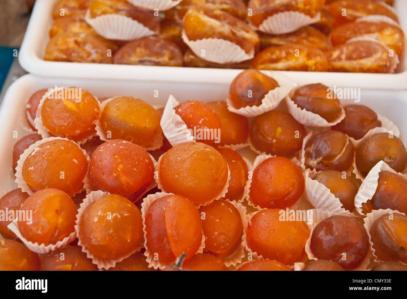 Light-colored, brown gummy sweets Stock Photo - Alamy