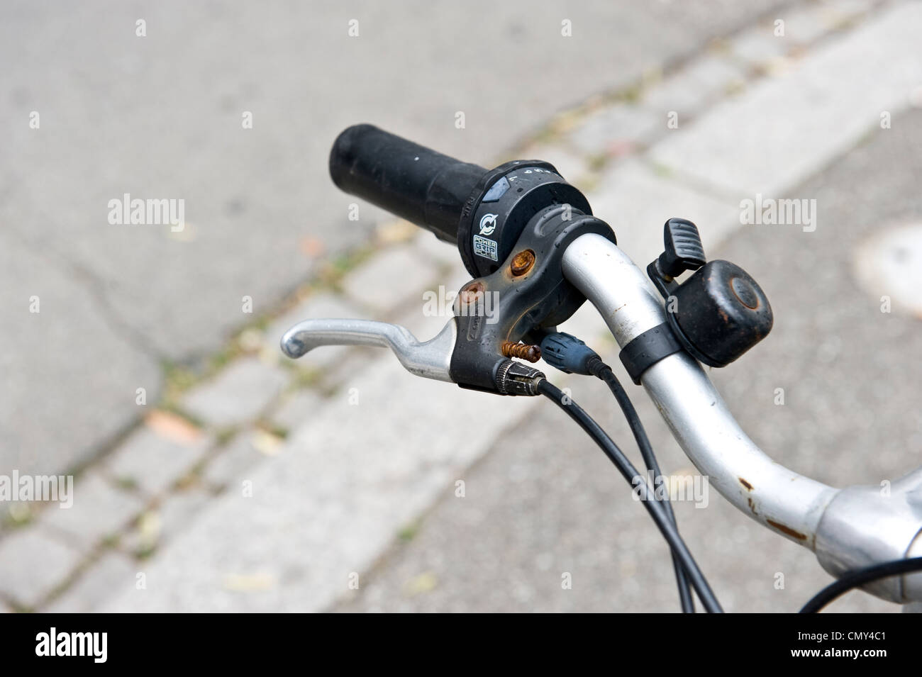 The hand break for a multiple speed bike Stock Photo - Alamy